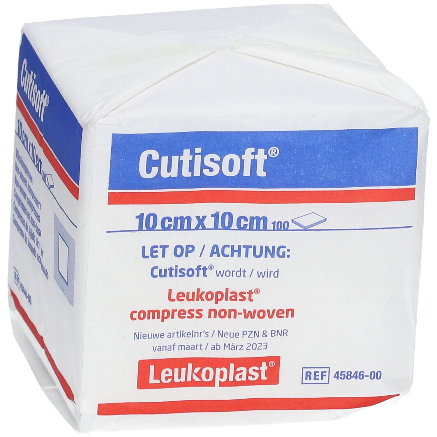 Cutisoft® Vlieskompresse unsteril 10 cm x 10 cm 100 St - Shop Apotheke