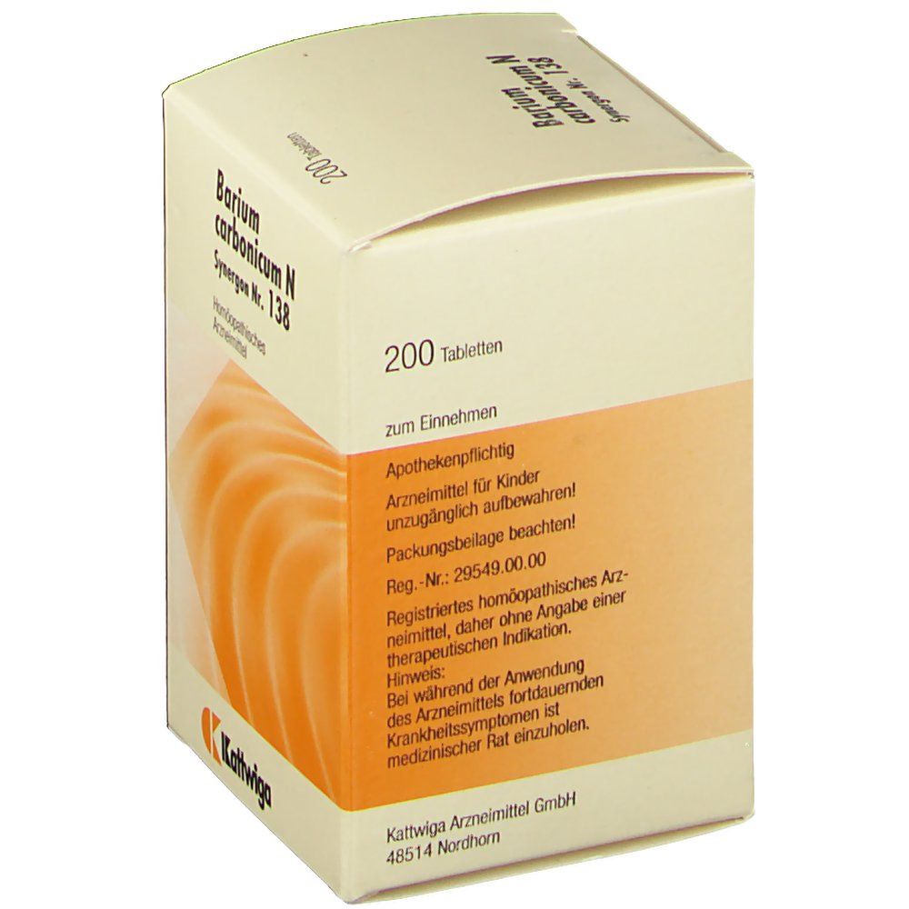 Synergon 138 Barium carb. N Tabletten 200 St - Shop Apotheke