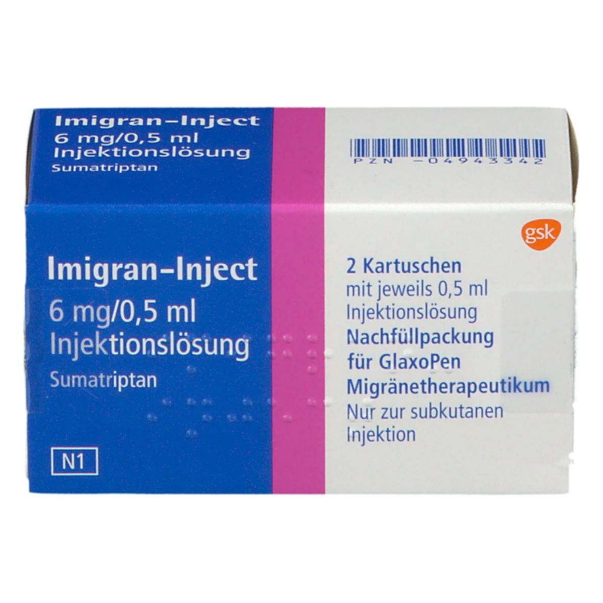 Imigran-Inject Nachfüllpack 2 St mit dem E-Rezept kaufen - Shop Apotheke