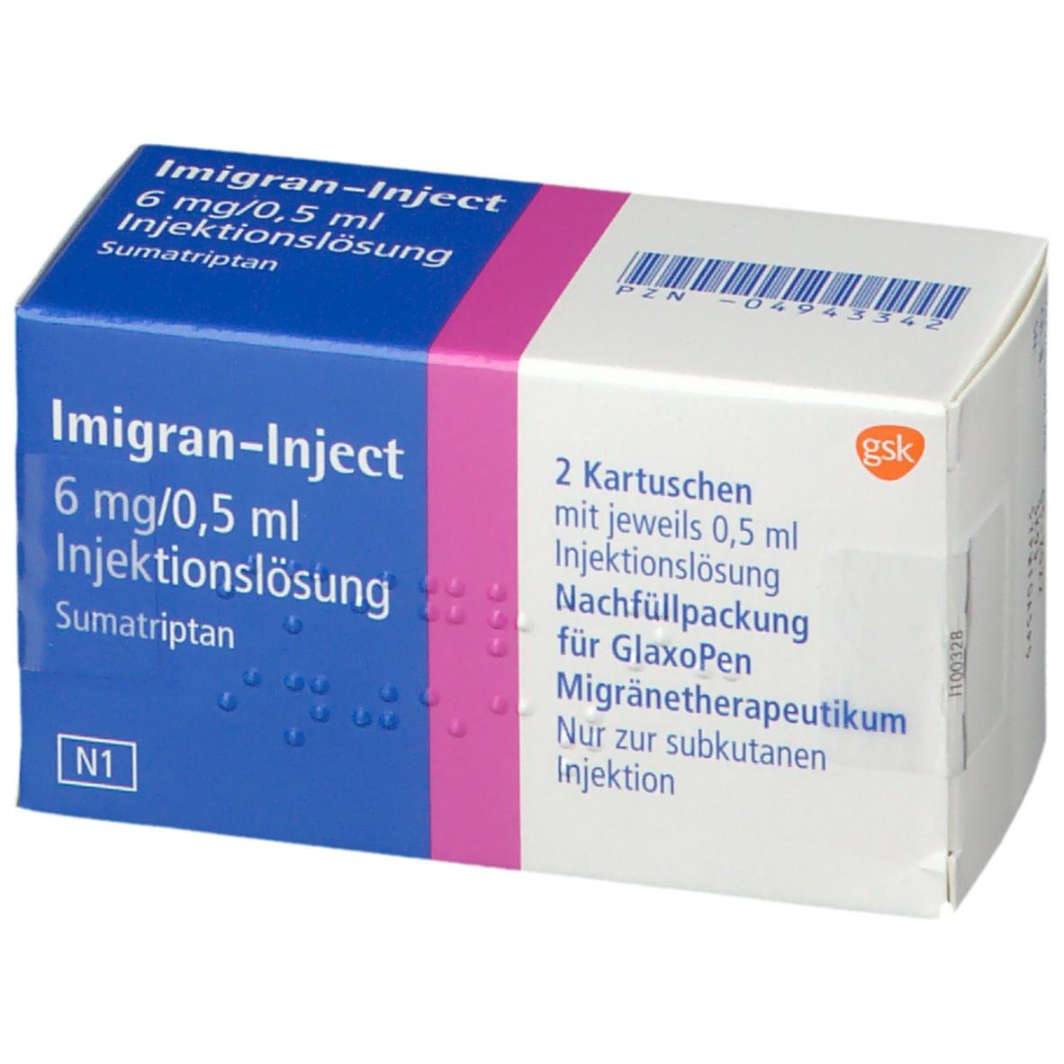Imigran-Inject Nachfüllpack 2 St mit dem E-Rezept kaufen - Shop Apotheke