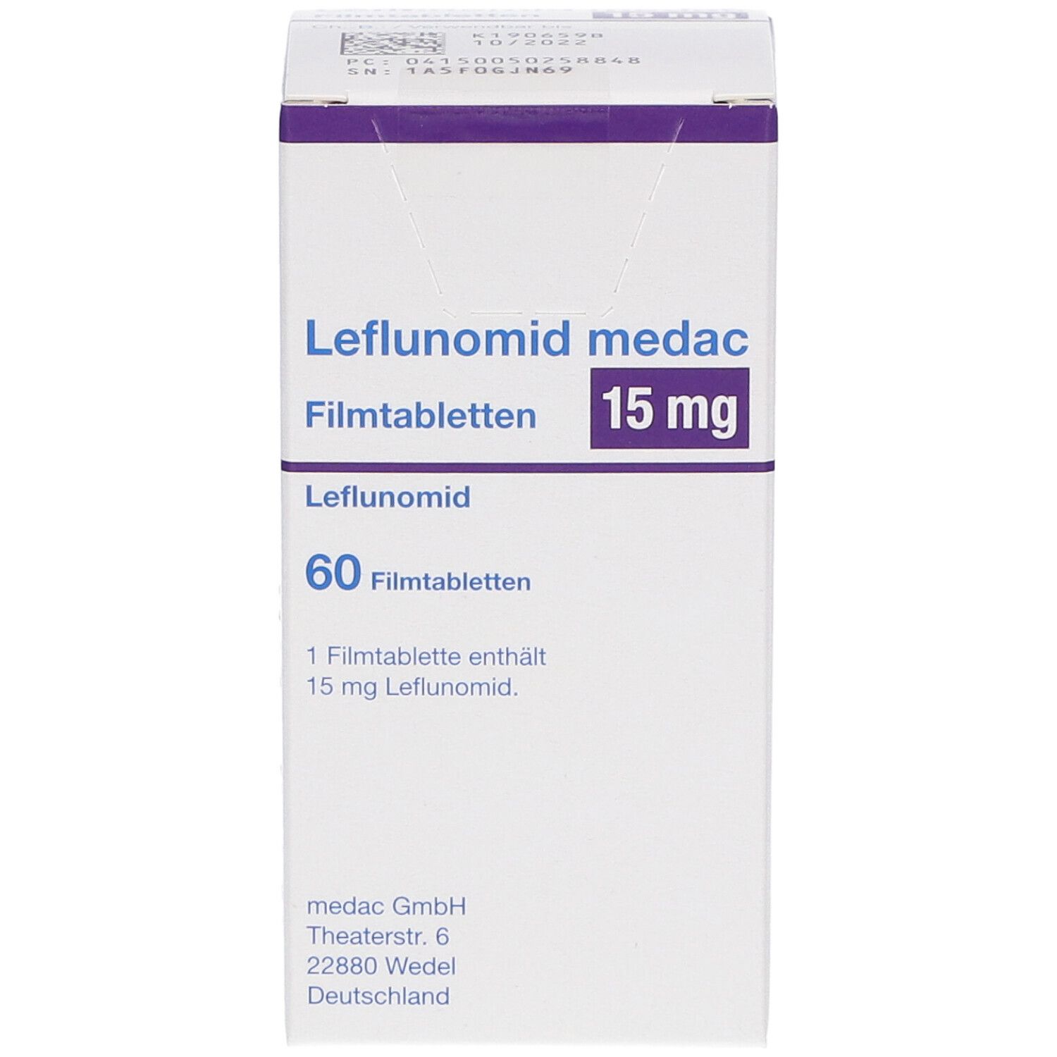 Leflunomid medac 15 mg 60 St mit dem E-Rezept kaufen - Shop Apotheke