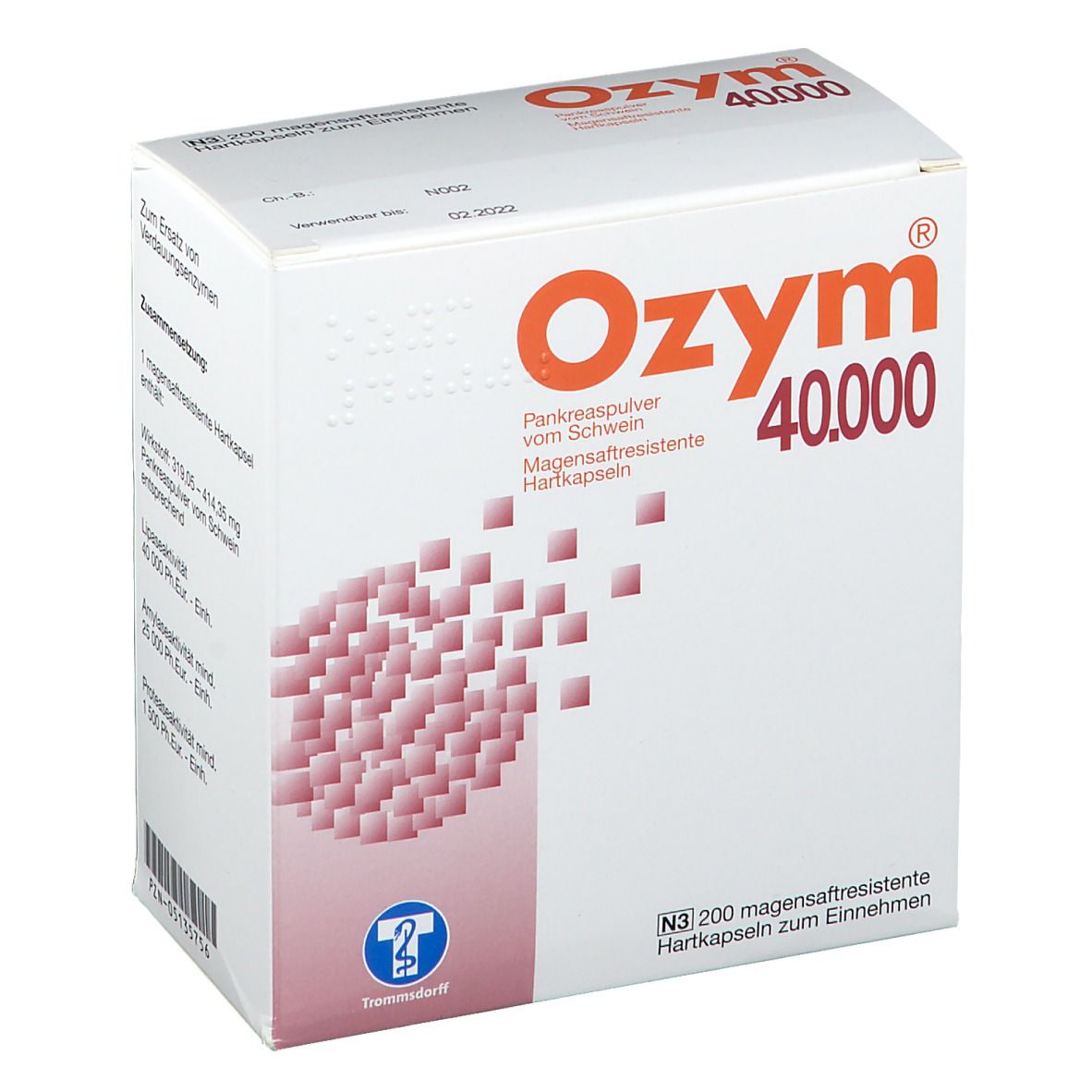 Ozym® 40.000 magensaftresistente Hartkapseln 200 St - Shop Apotheke