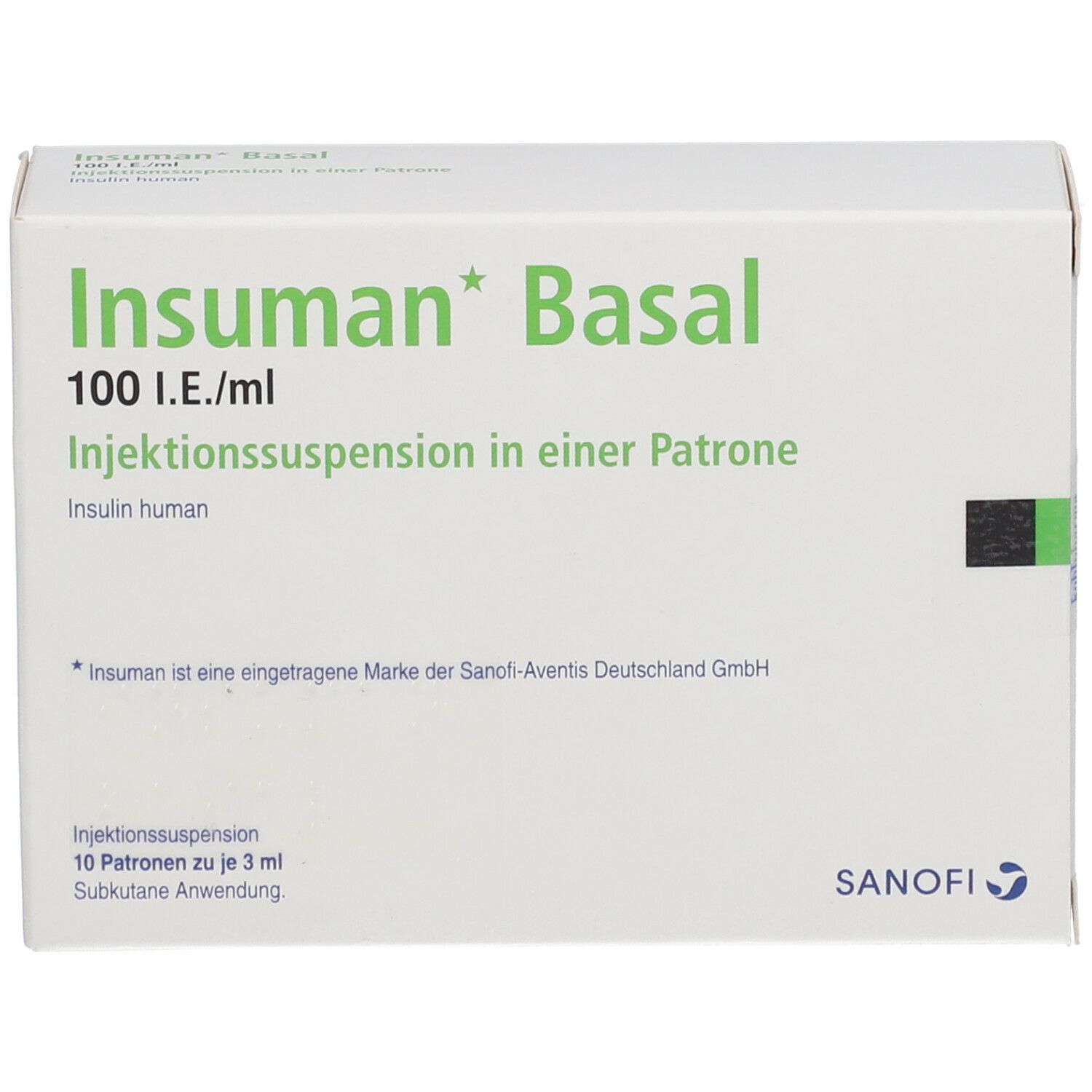 INSUMAN Basal 100 I.E./ml Patrone Zylinder 10x3 ml - shop-apotheke.com