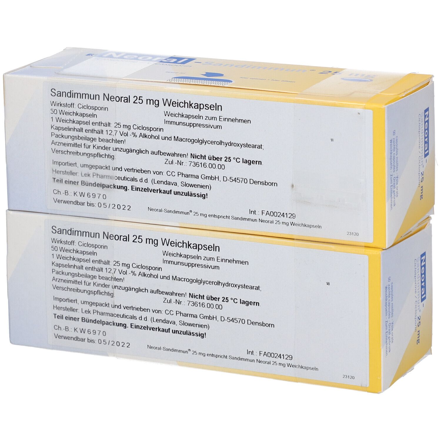 Neoral-Sandiummun® 25 mg 100 St mit dem E-Rezept kaufen - Shop Apotheke