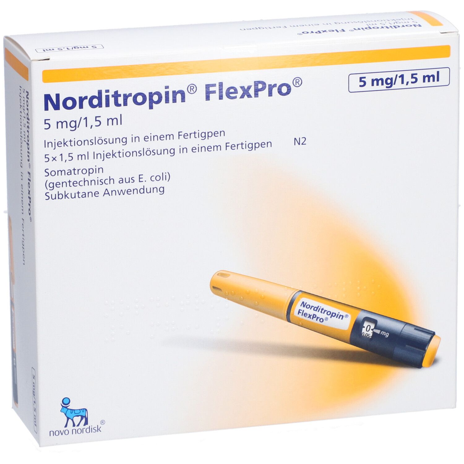 Norditropin® FlexPro® 5 mg/1,5 ml 5x1,5 ml mit dem E-Rezept kaufen - Shop Apotheke