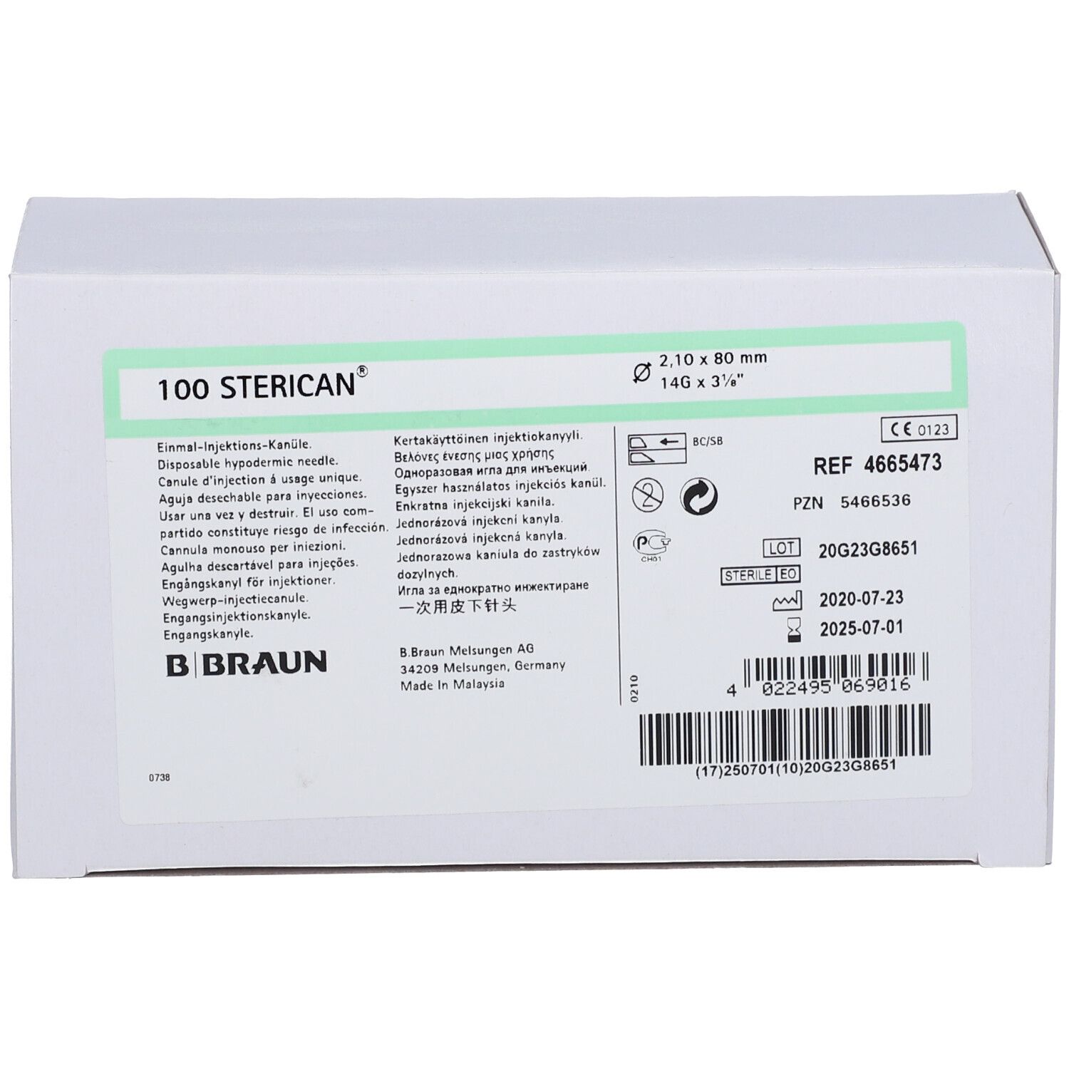 Sterican® Sonderindikation mit Kurzschliff G 14 x 3 1/8 2,1 x 80 mm 100 ...