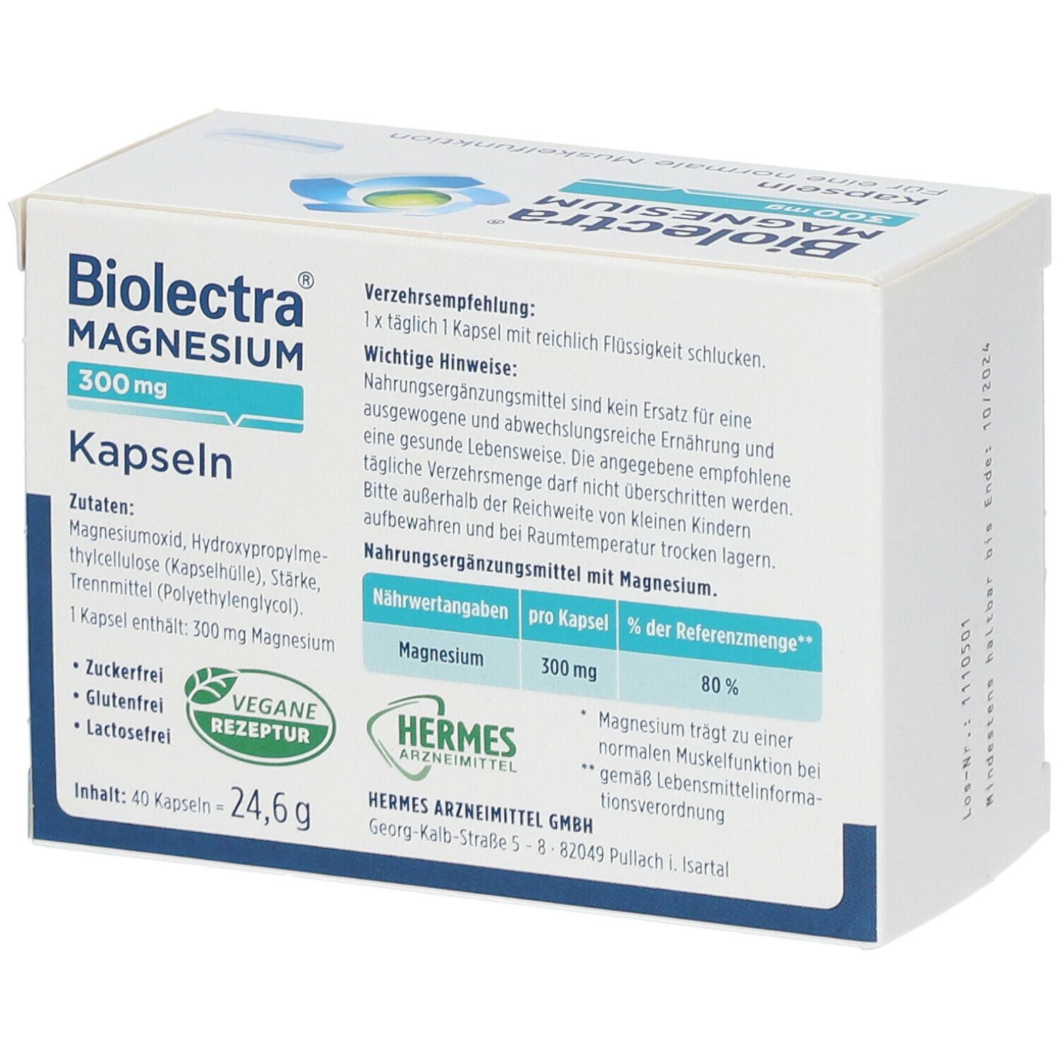 Biolectra® Magnesium 300 mg Kapseln 40 St - shop-apotheke.at