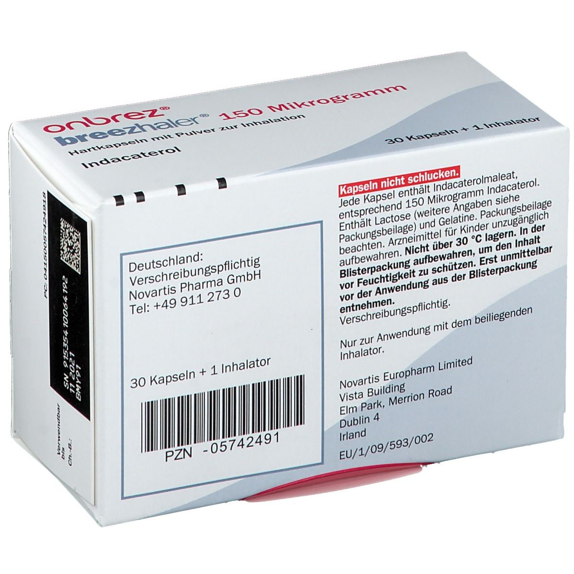 onbrez® breezhaler® 150 µg 30 St mit dem E-Rezept kaufen - Shop Apotheke