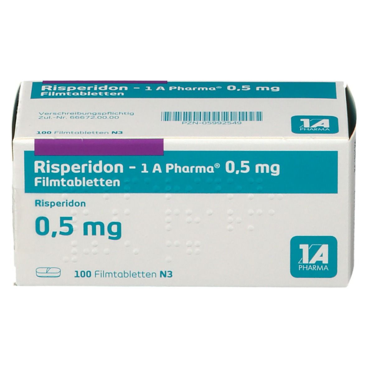 Risperidon 1A Pharma® 0.5Mg 100 St mit dem E-Rezept kaufen - Shop Apotheke