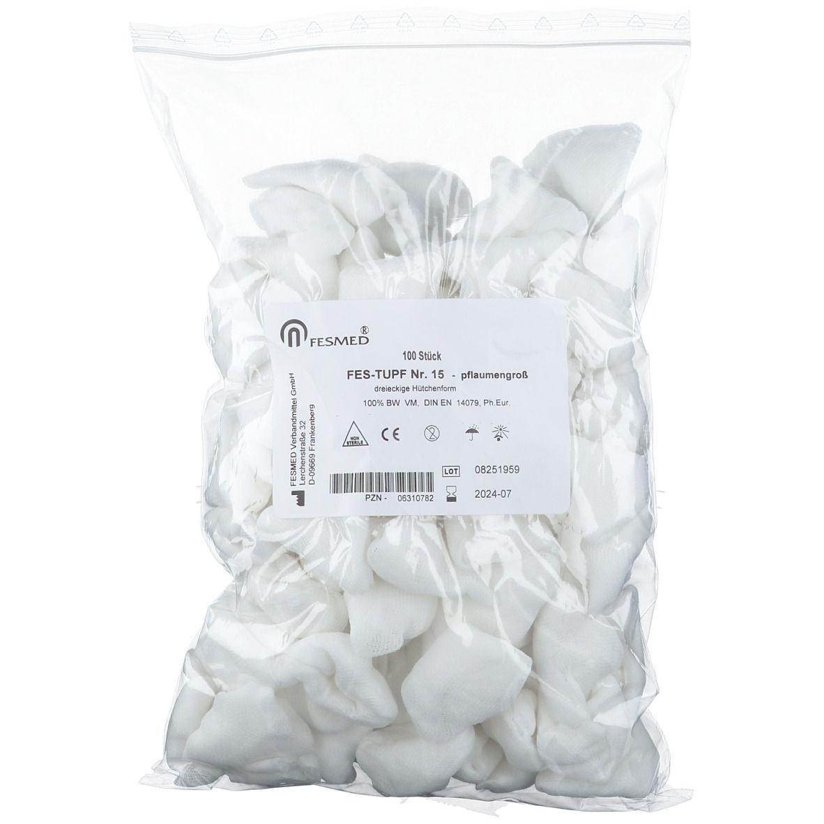 FES-TUPF® Nr. 15 pflaumengroß unsteril 15 x 15 cm 100 St - shop-apotheke.at