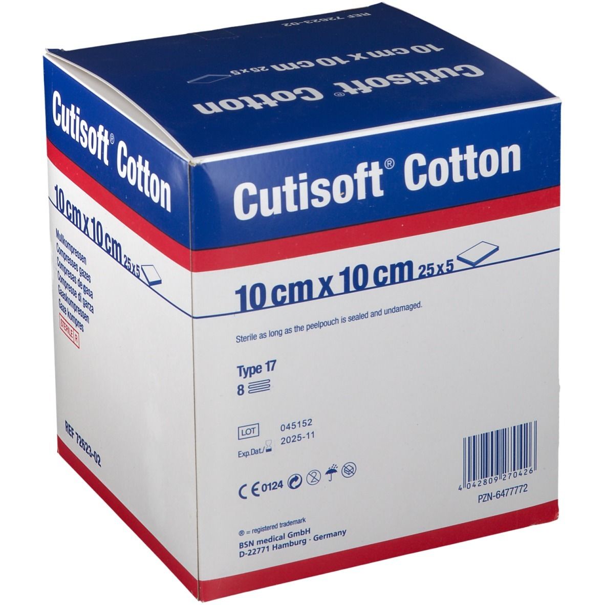 Cutisoft® Cotton 10 cm x 10 cm 25x5 St - Shop Apotheke