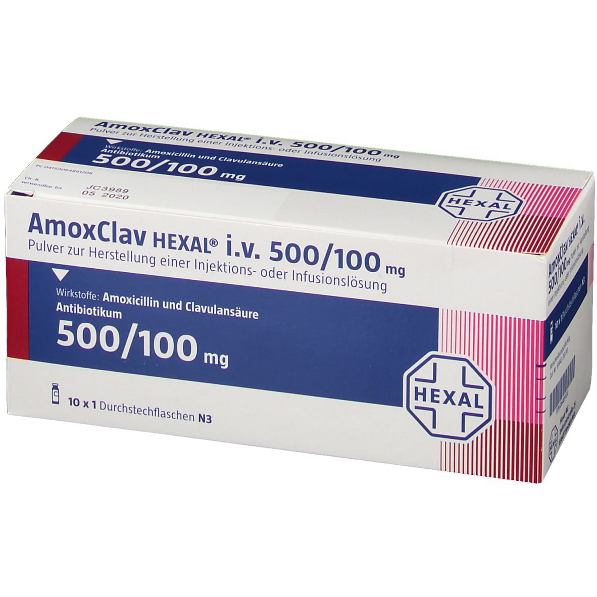 AmoxClav HEXAL® i.v. 500/100 mg 10 St mit dem E-Rezept kaufen - Shop Apotheke