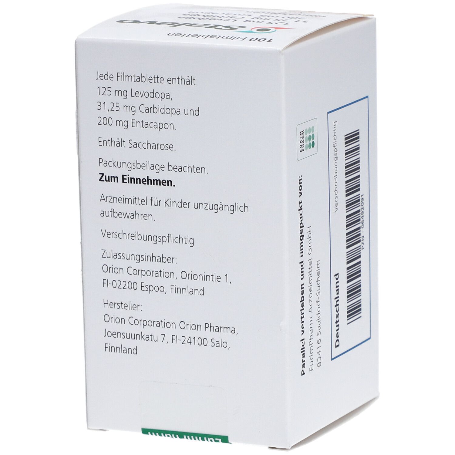 Stalevo 125 mg/31,25 mg/200 mg 100 St mit dem E-Rezept kaufen - Shop ...