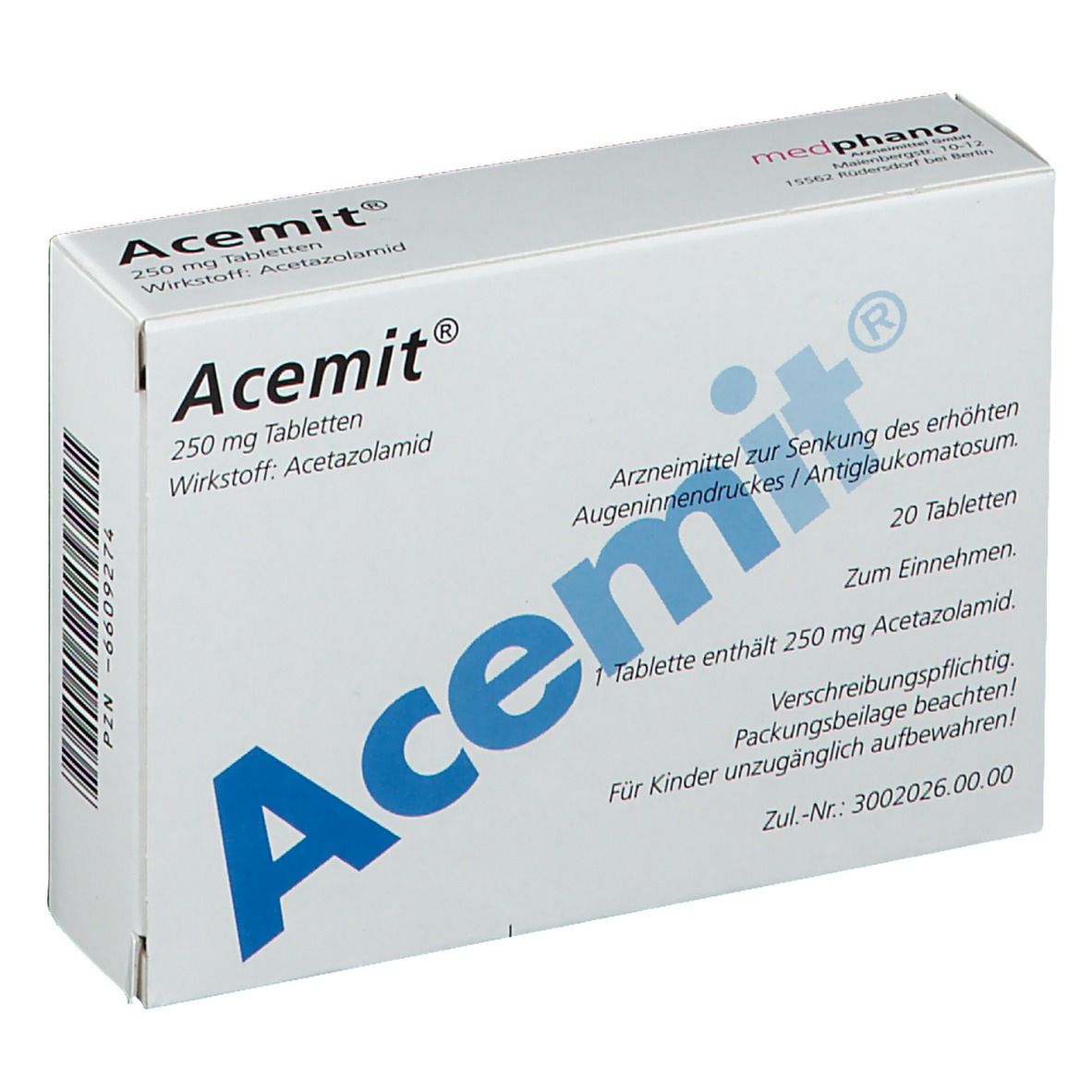 Acemit® 250 mg 20 St mit dem E-Rezept kaufen - Shop Apotheke