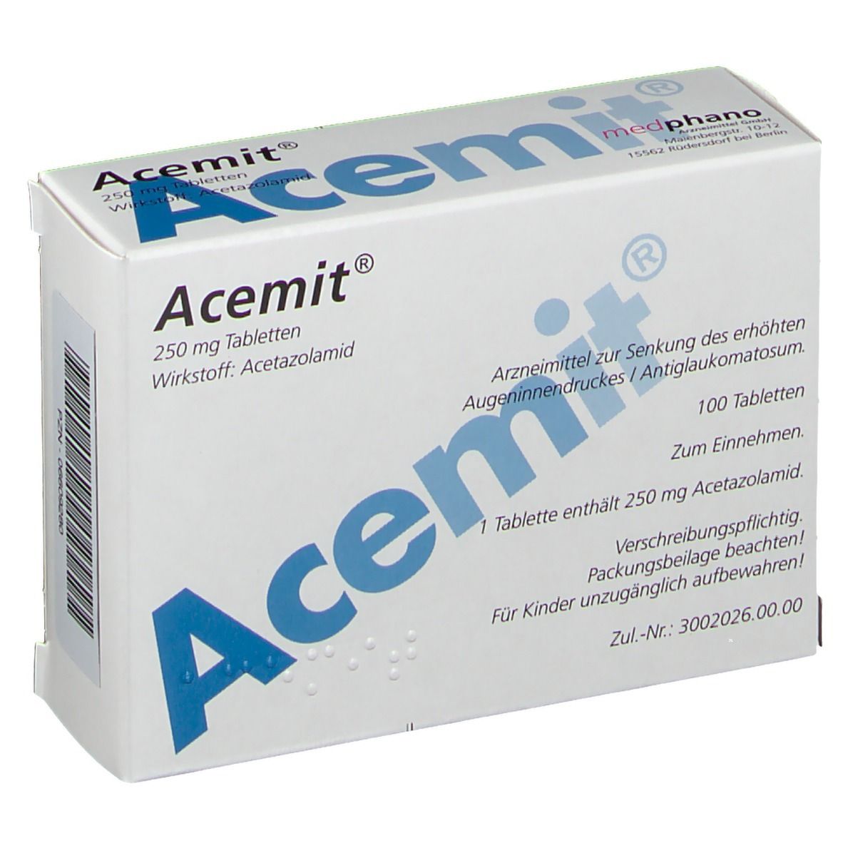 Acemit® 250 mg 100 St mit dem E-Rezept kaufen - Shop Apotheke