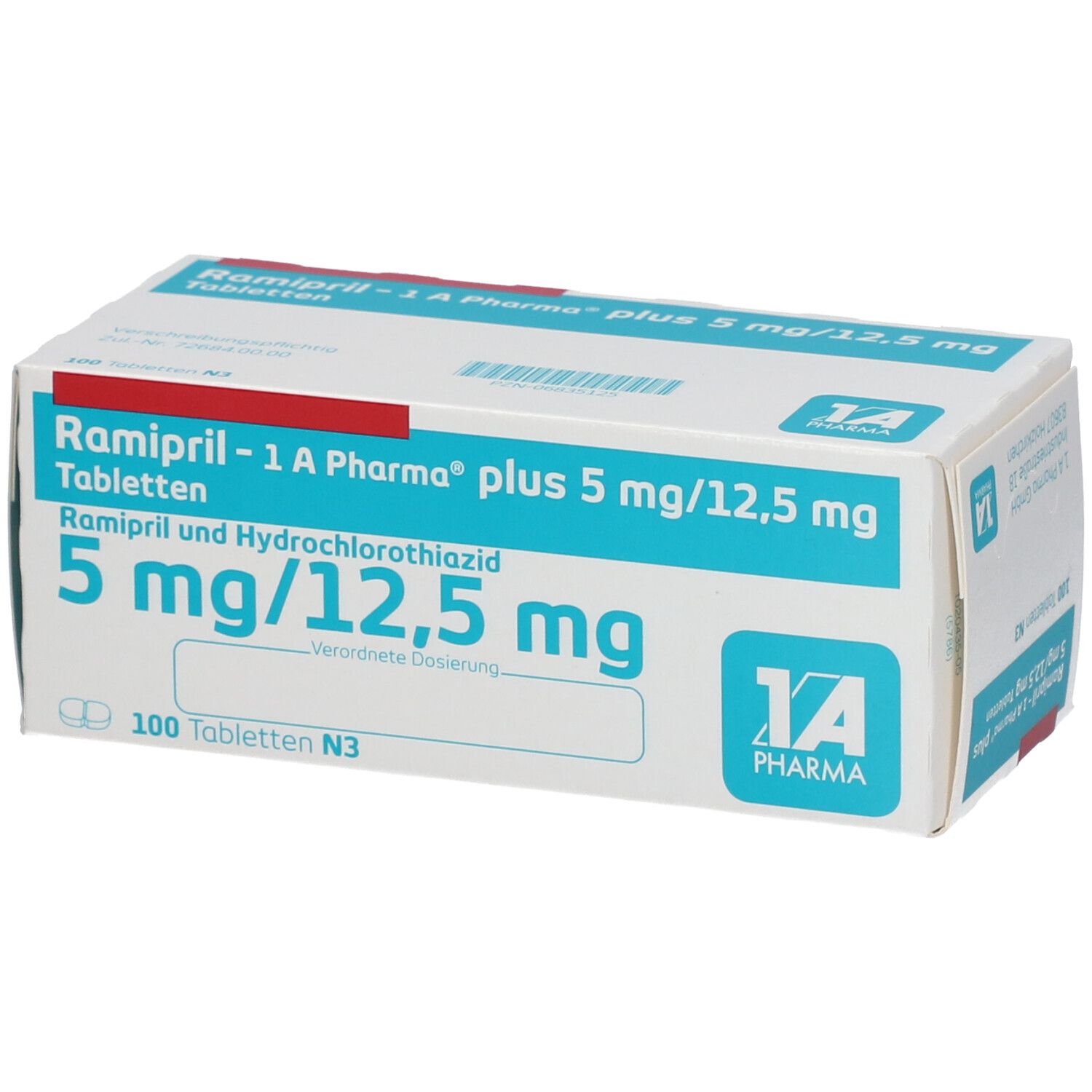 Ramipril 1A Ph Plu5Mg/12.5 100 St mit dem E-Rezept kaufen - Shop Apotheke