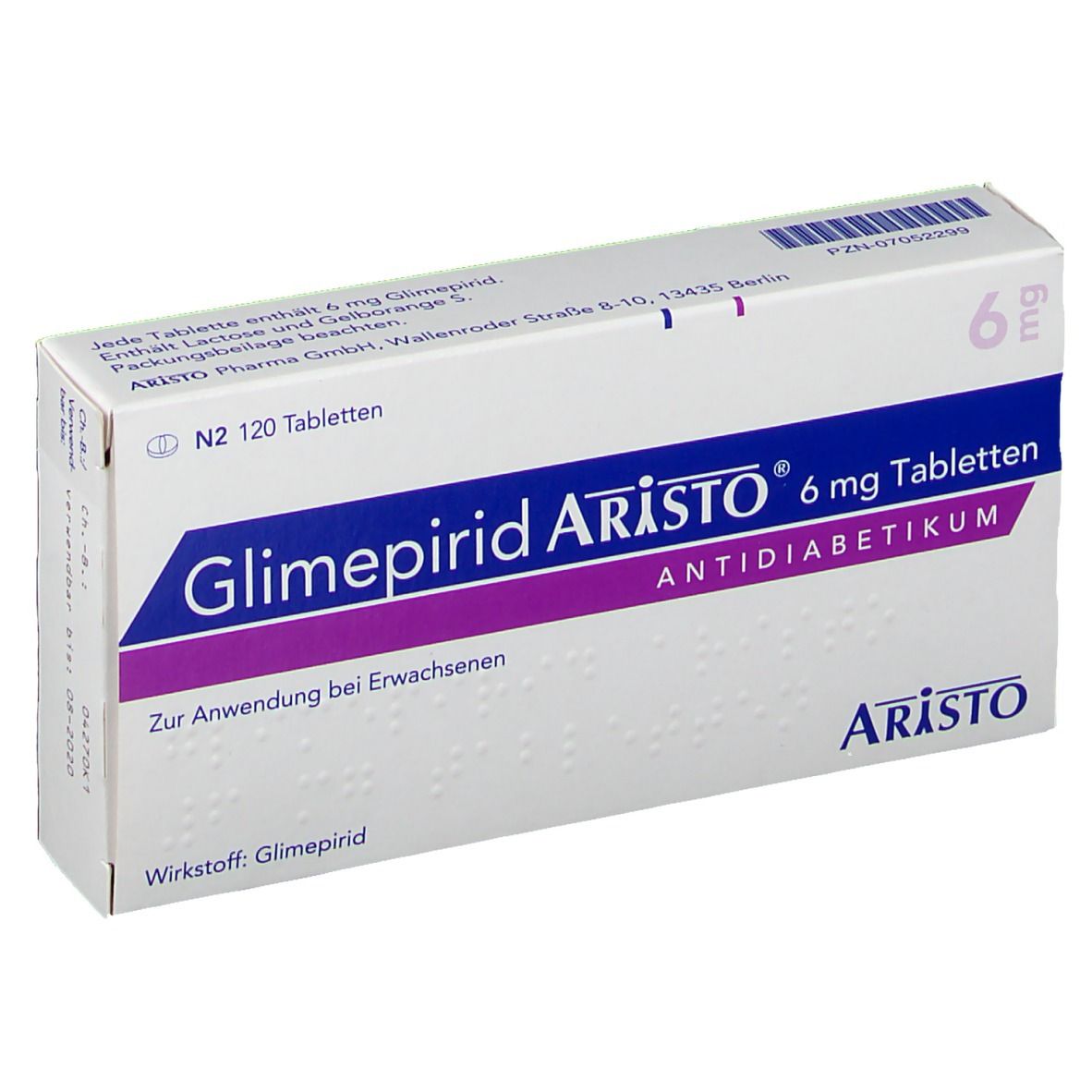 Glimepirid Aristo® 6 mg 120 St mit dem E-Rezept kaufen - Shop Apotheke