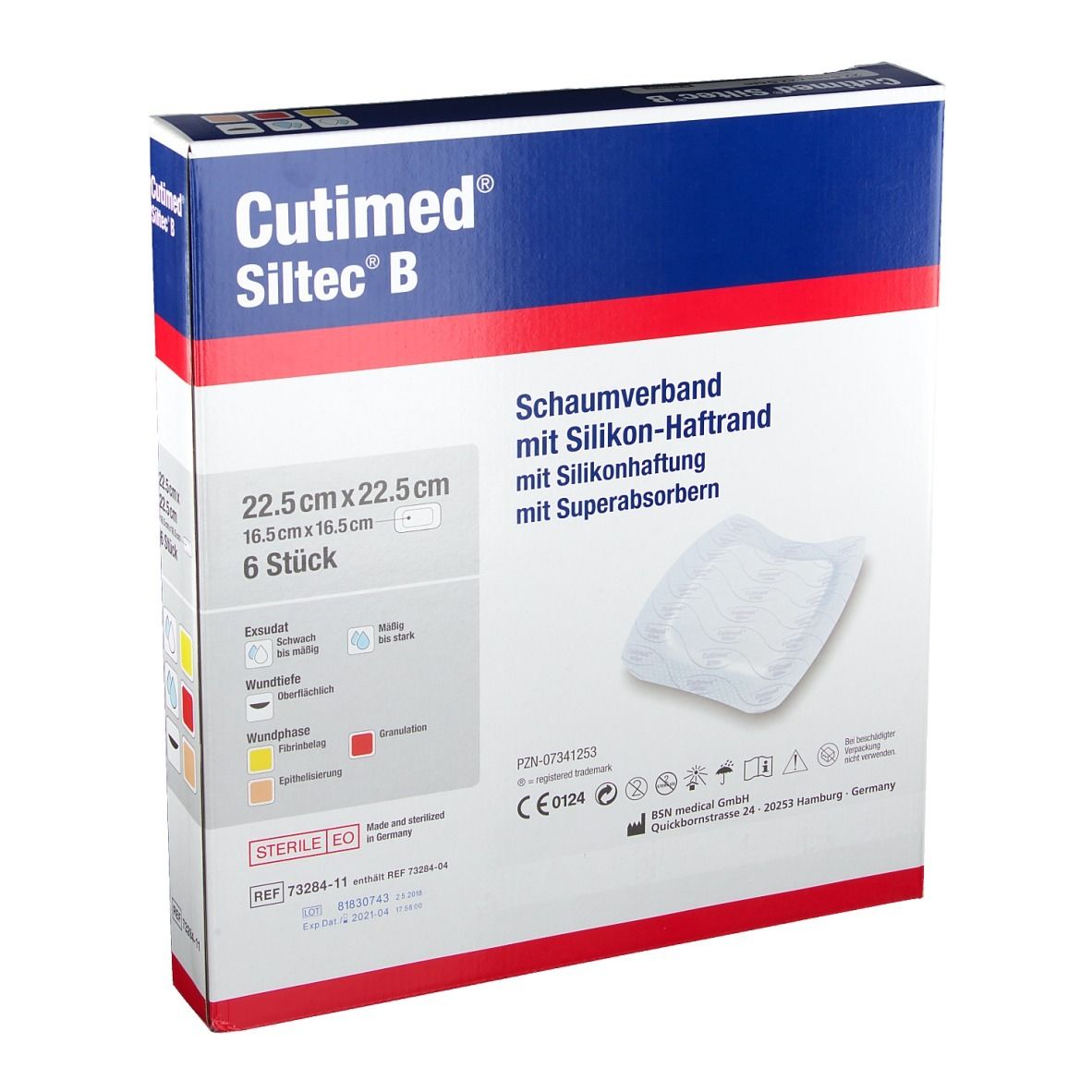 Cutimed® Siltec B 22,5 cm x 22,5 cm 6 St - Shop Apotheke