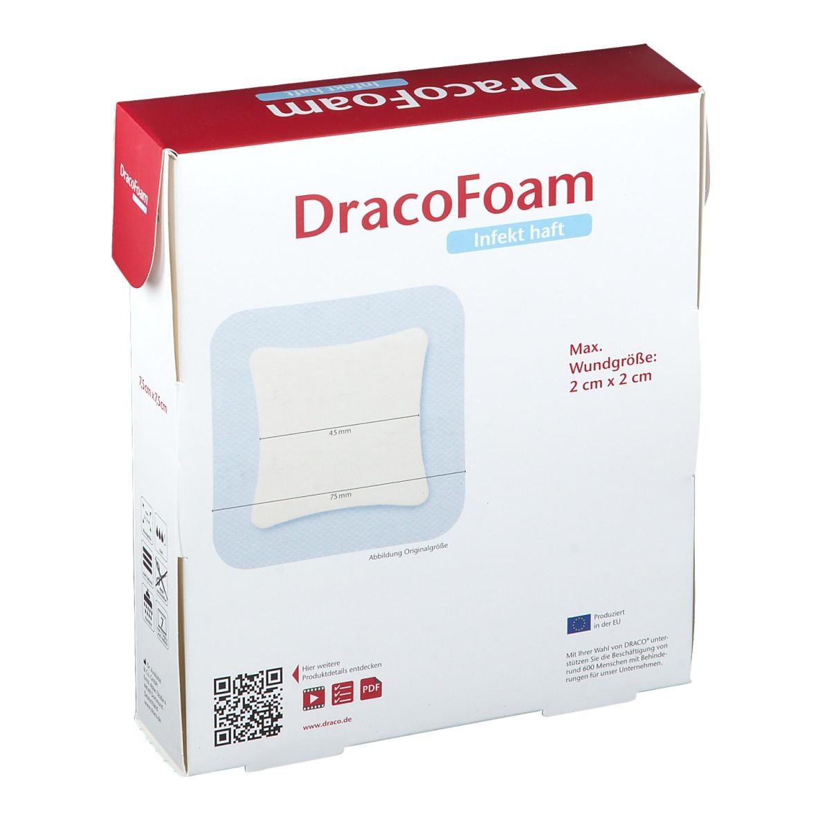 DracoFoam Infekt haft steril 7,5 cm x 7,5 cm 10 St - shop-apotheke.com