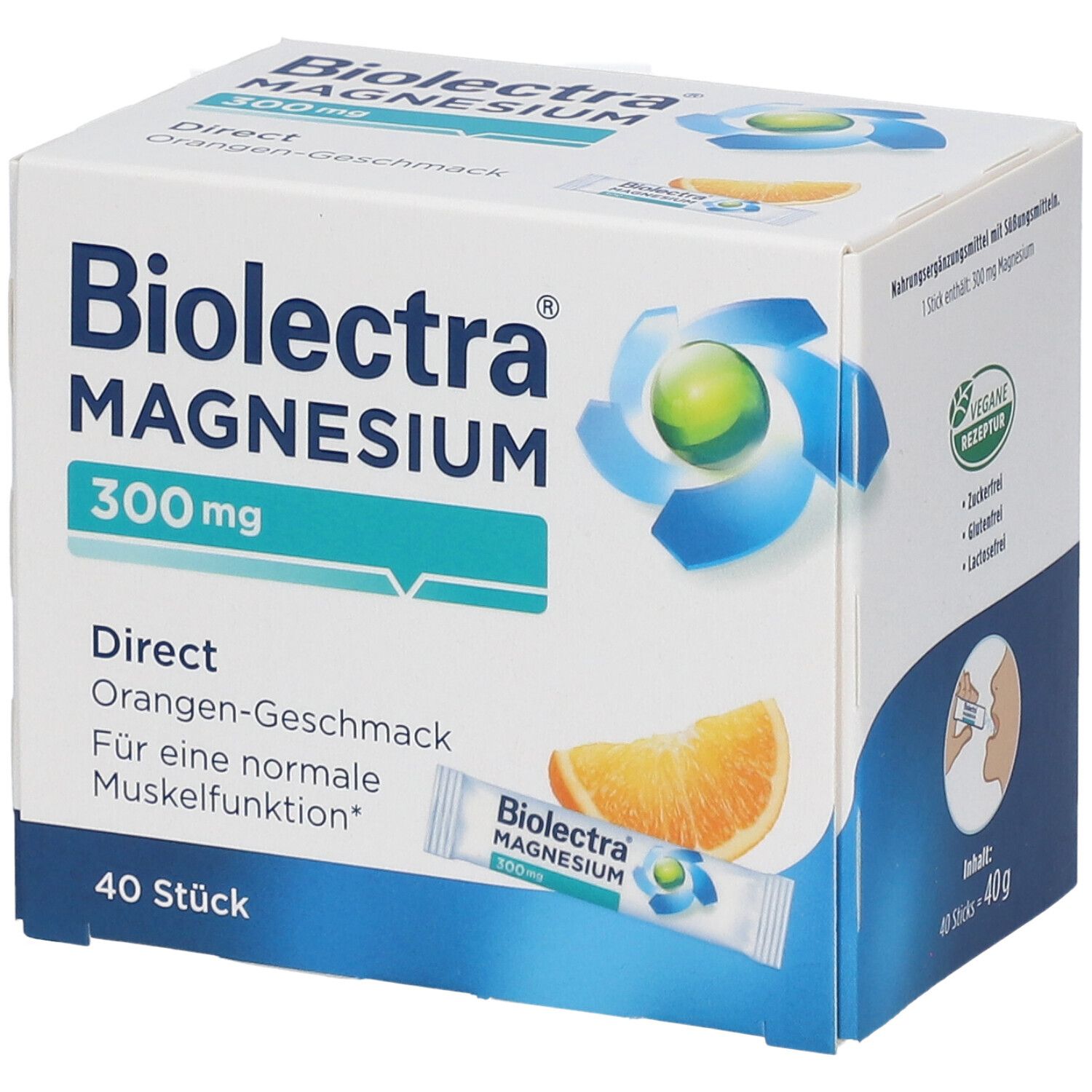 Biolectra® Magnesium 300 mg Direct Orangengeschmack 40 St - shop ...