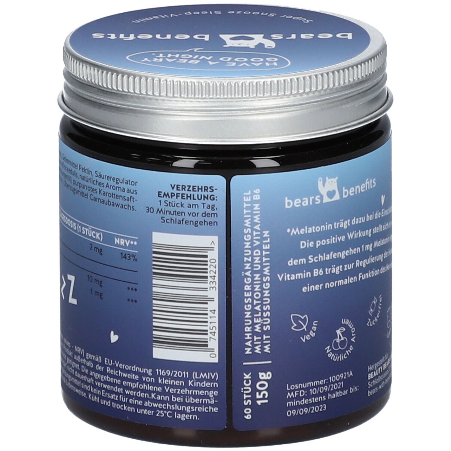 Bears with Benefits Super Snooze Sleep Vitamin with Melatonin 60 St ...