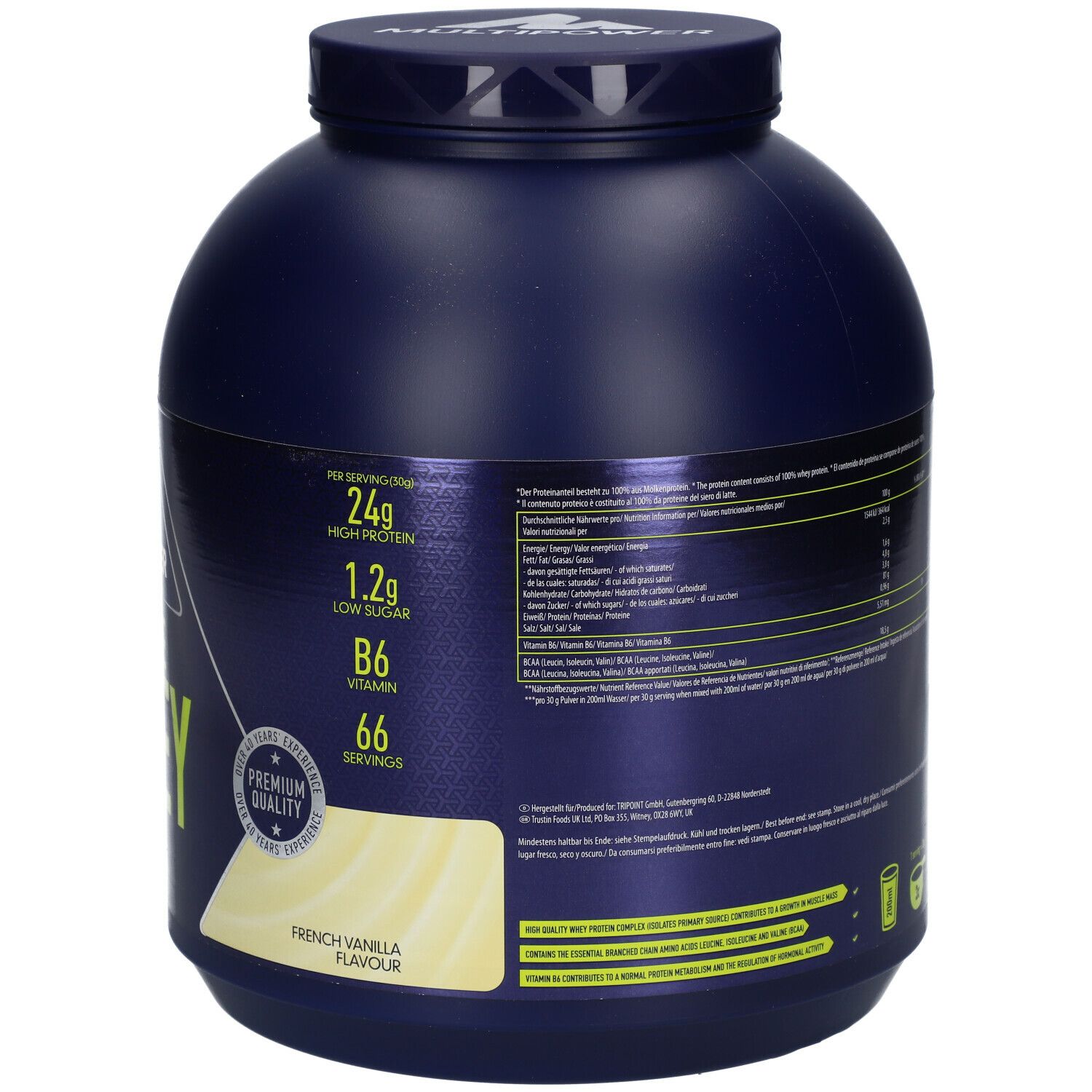 Multipower 100 % Whey Protein, Vanille, Pulver 2000 g - Shop Apotheke