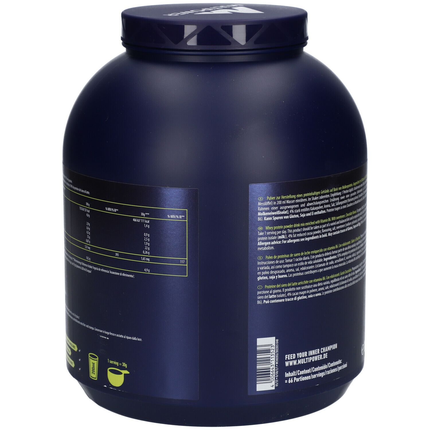 Multipower 100 % Pure Whey Protein Rich Chocolate 2000 g - Shop Apotheke