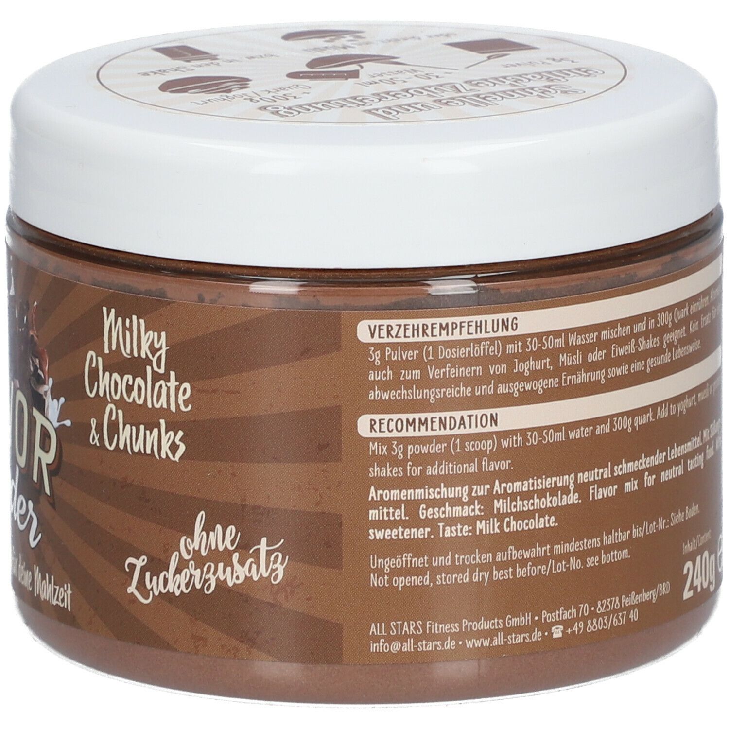 All Stars® Flavor Powder Milky Chocolate & Chunks 240 g - Shop Apotheke