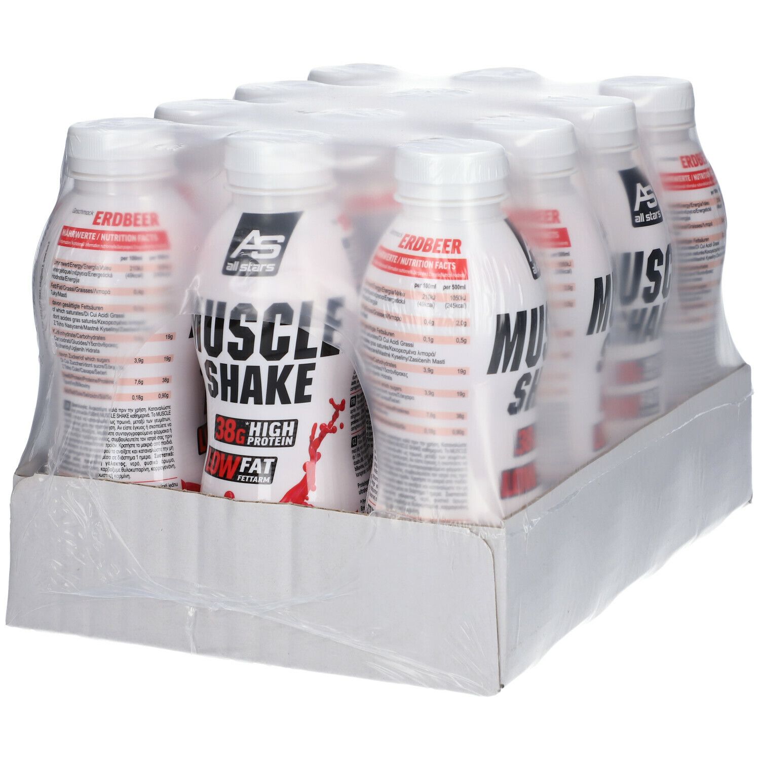 All Stars® Muscle Shake Strawberry 12x500 ml - Shop Apotheke
