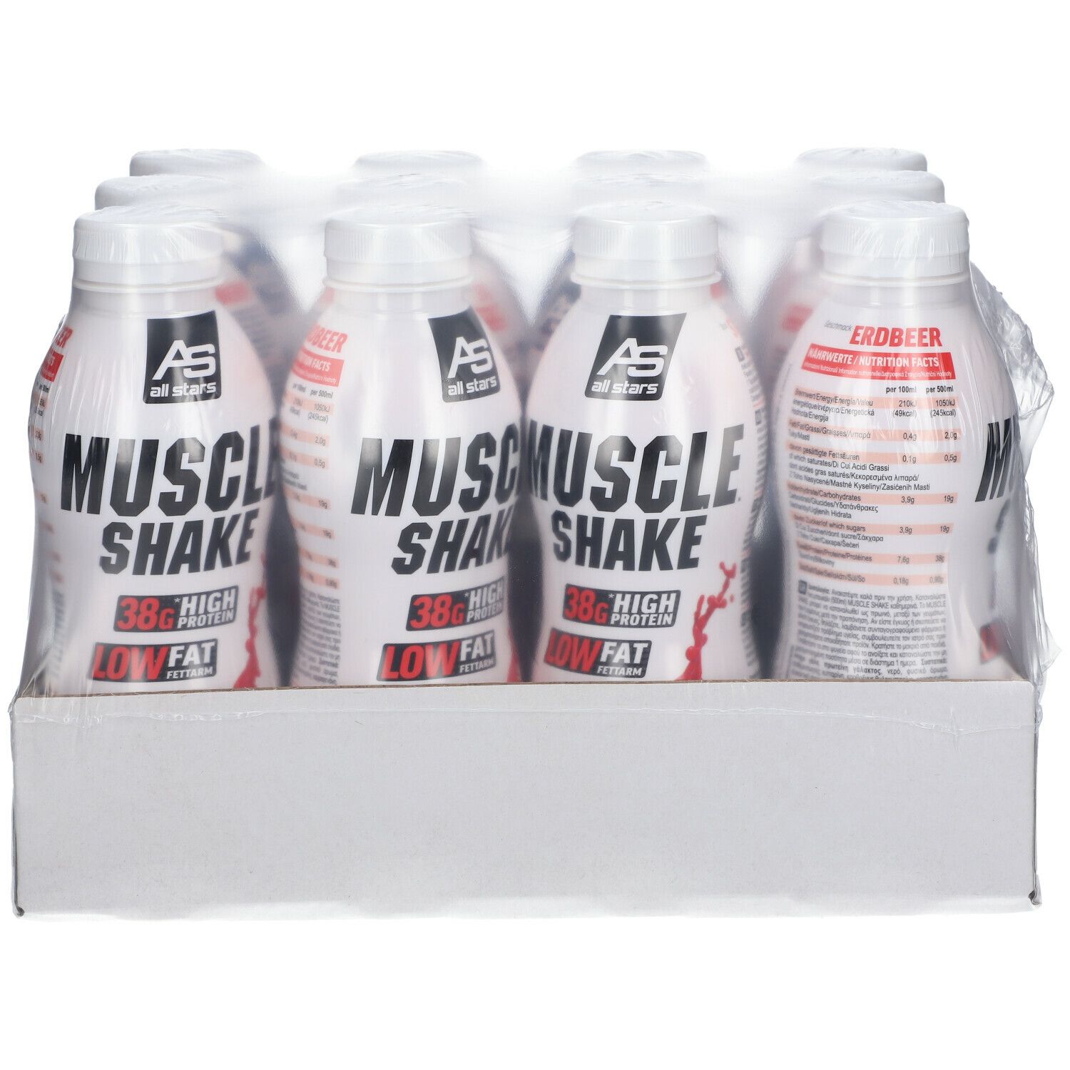 All Stars® Muscle Shake Strawberry 12x500 ml - Shop Apotheke