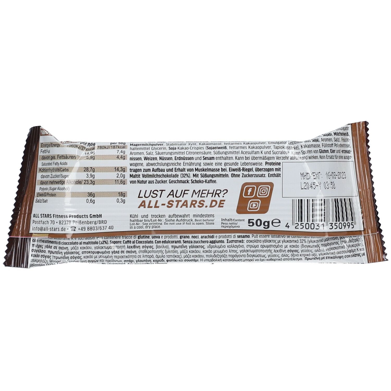 All Stars® PROTEIN BAR Chocolate Coffee 50 g - Shop Apotheke