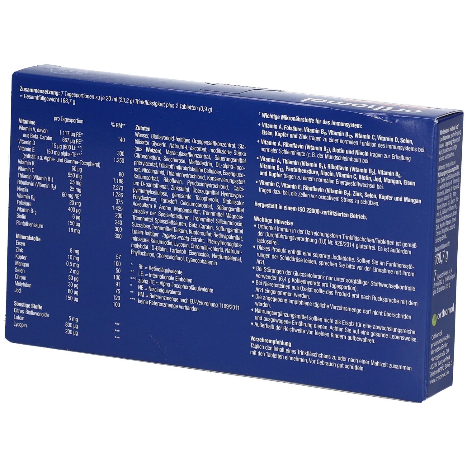 B. Orthomol Immun 7 Fläschchen 7 St - Shop Apotheke