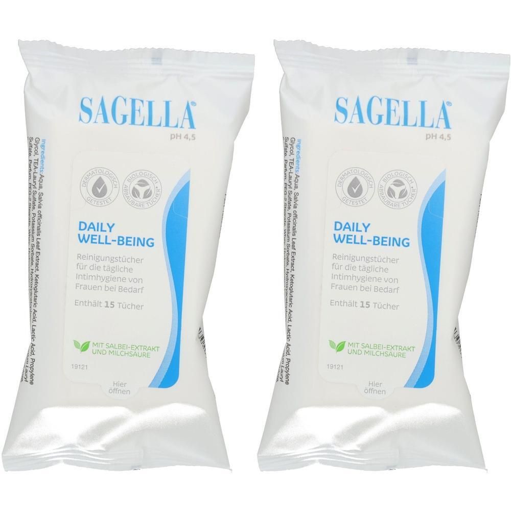 SAGELLA® pH 4,5 Daily Well-Being Intimpflegetücher 2x15 St - Shop Apotheke