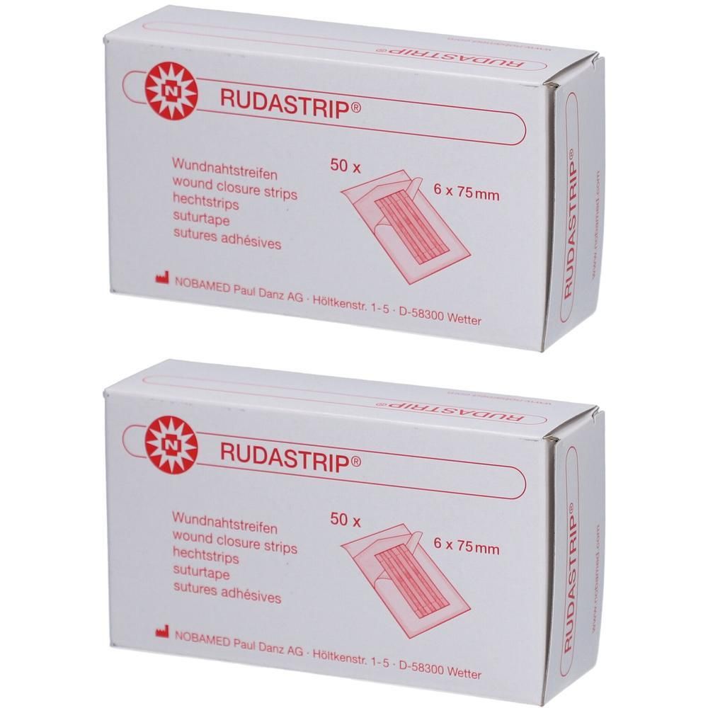 NOBA Rudastrip Wundnahtstreifen 6 mm x 75 mm 2x50 St - Shop Apotheke