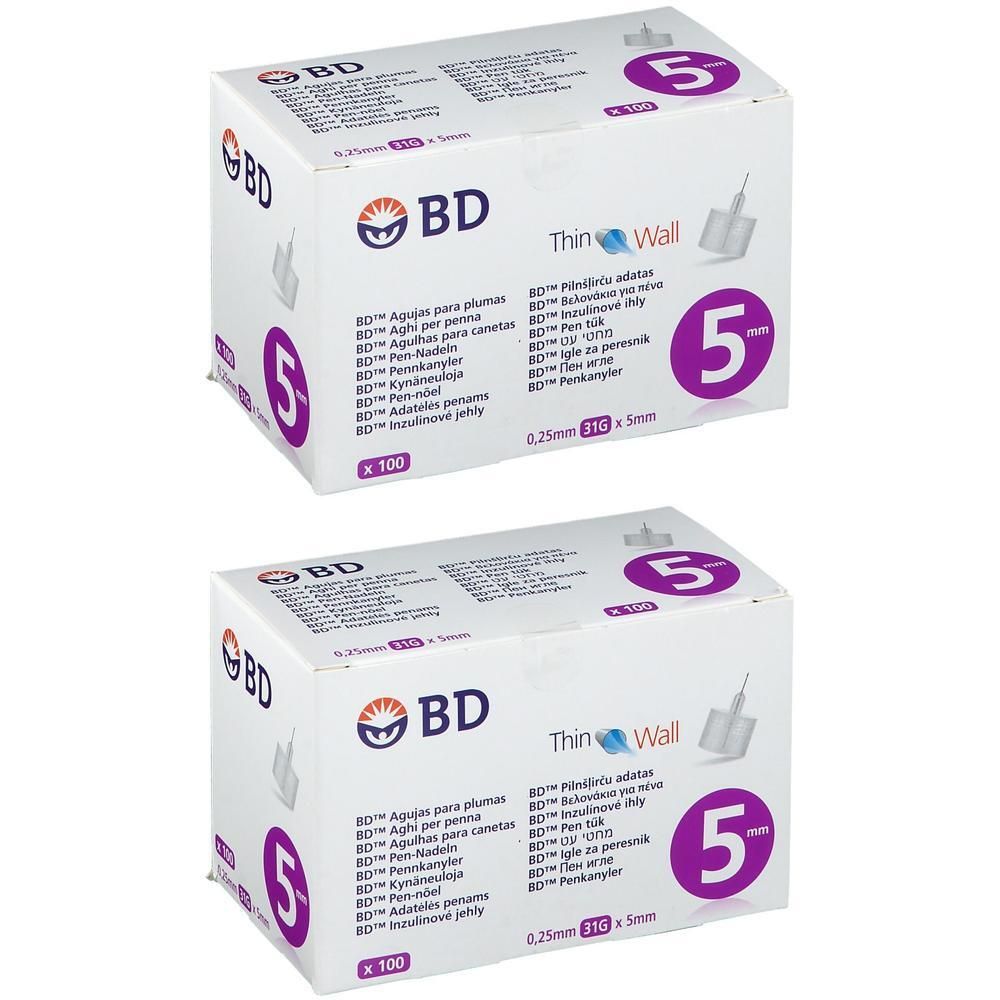 BD Thin Wall Pen-Nadel 5 mm 2x100 St - Shop Apotheke