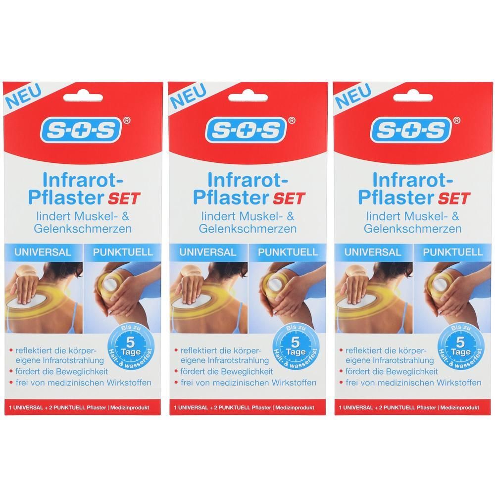 SOS® Infrarot-Pflaster Set 1 Universal + 2 Punktuell 3x3 St - Shop Apotheke