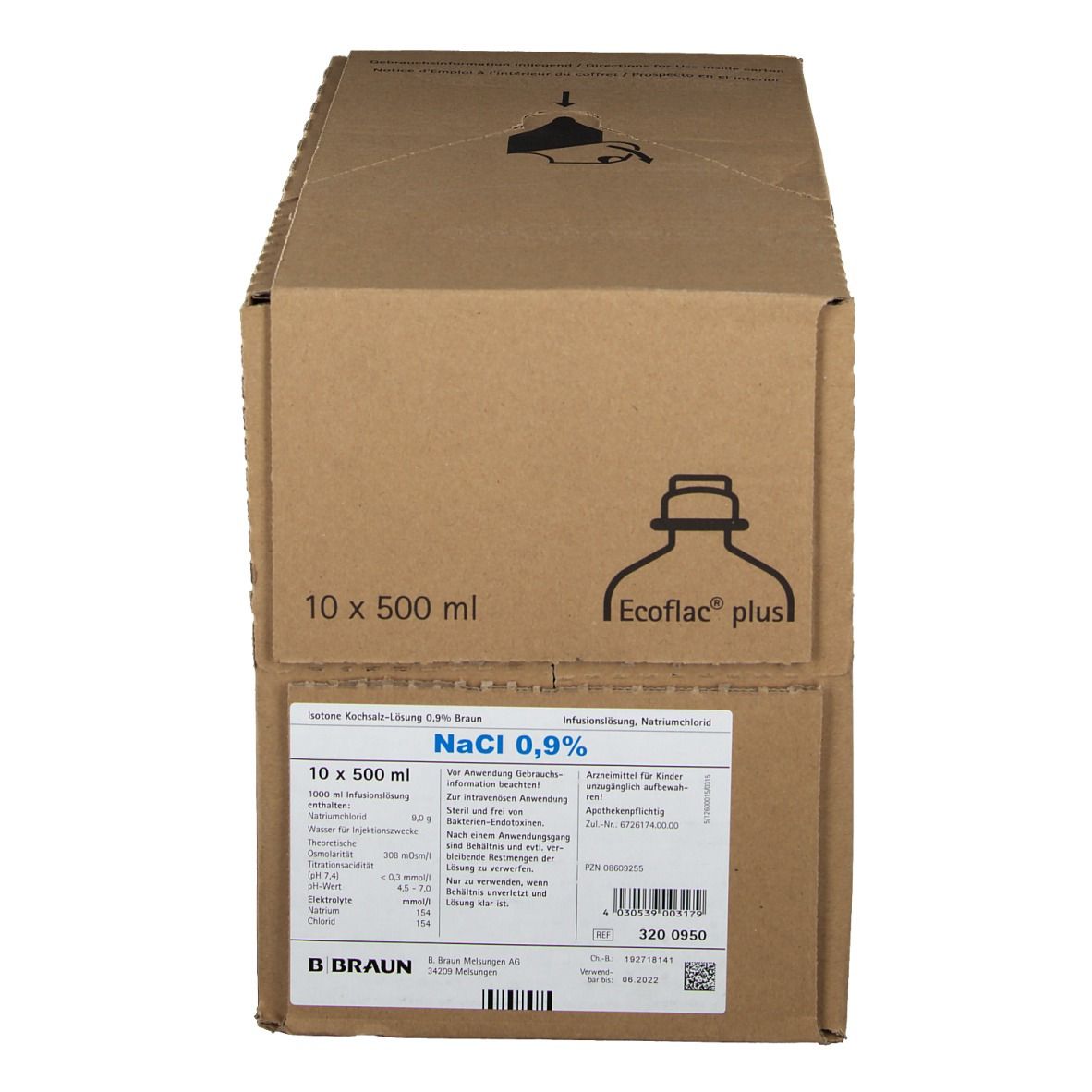 Kochsalz 0,9 % Isotonisch Ecoflac Infusionslösung 10x500 ml - Shop Apotheke