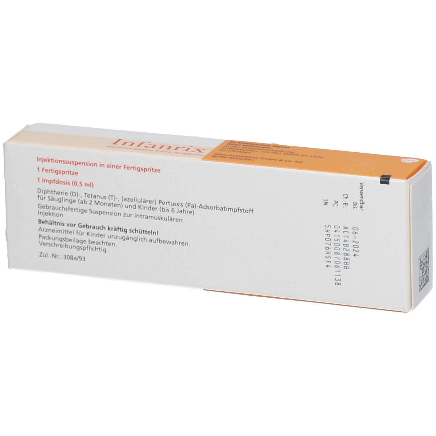 Infanrix 1x0,5 ml mit dem E-Rezept kaufen - Shop Apotheke