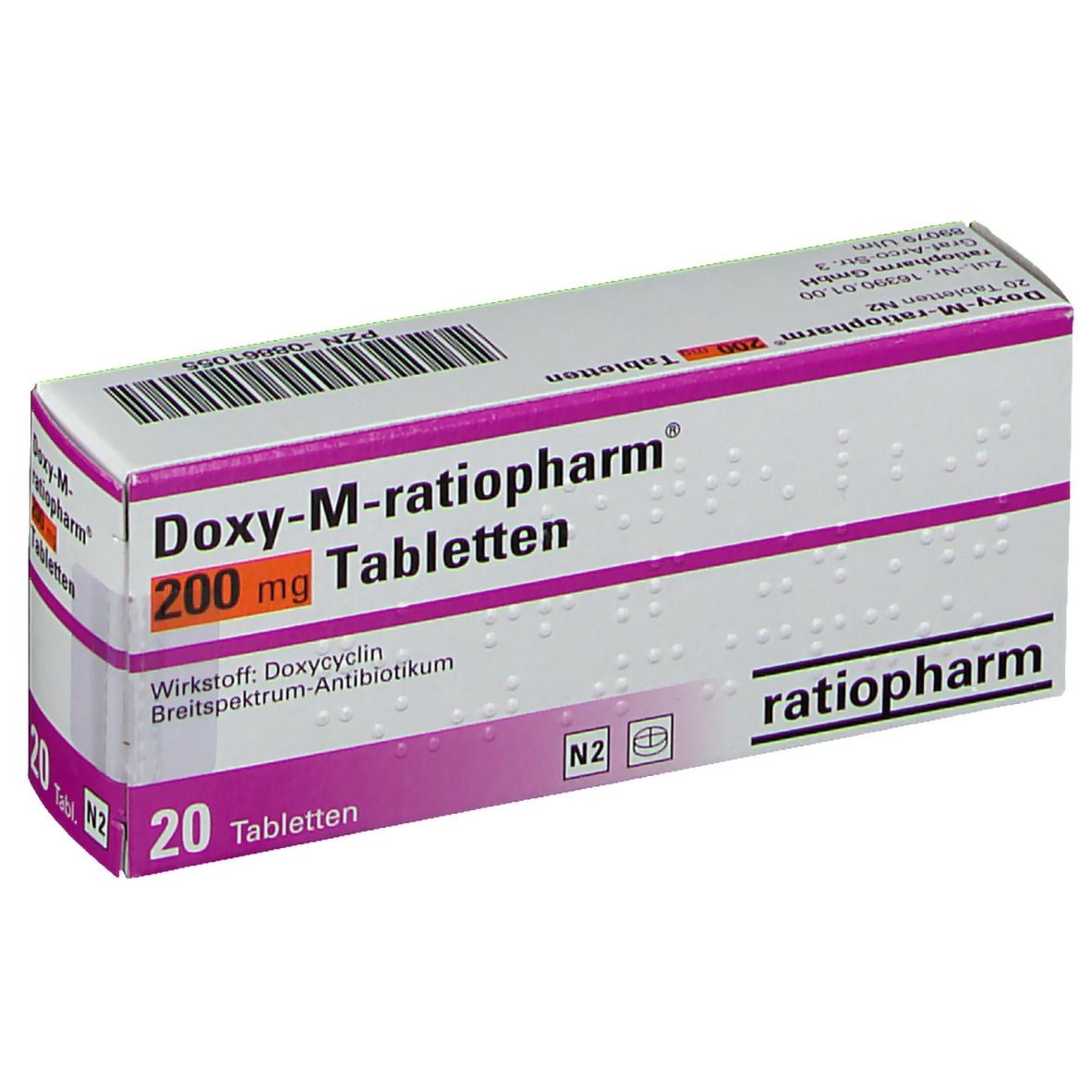 Doxy-M-ratiopharm® 200 mg 20 St - shop-apotheke.com