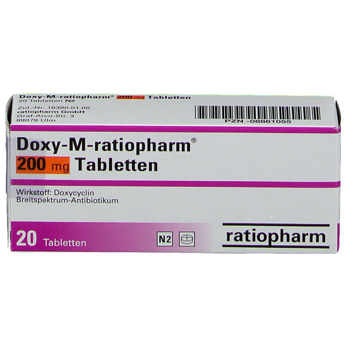 Doxy-M-ratiopharm® 200 mg 20 St - shop-apotheke.com