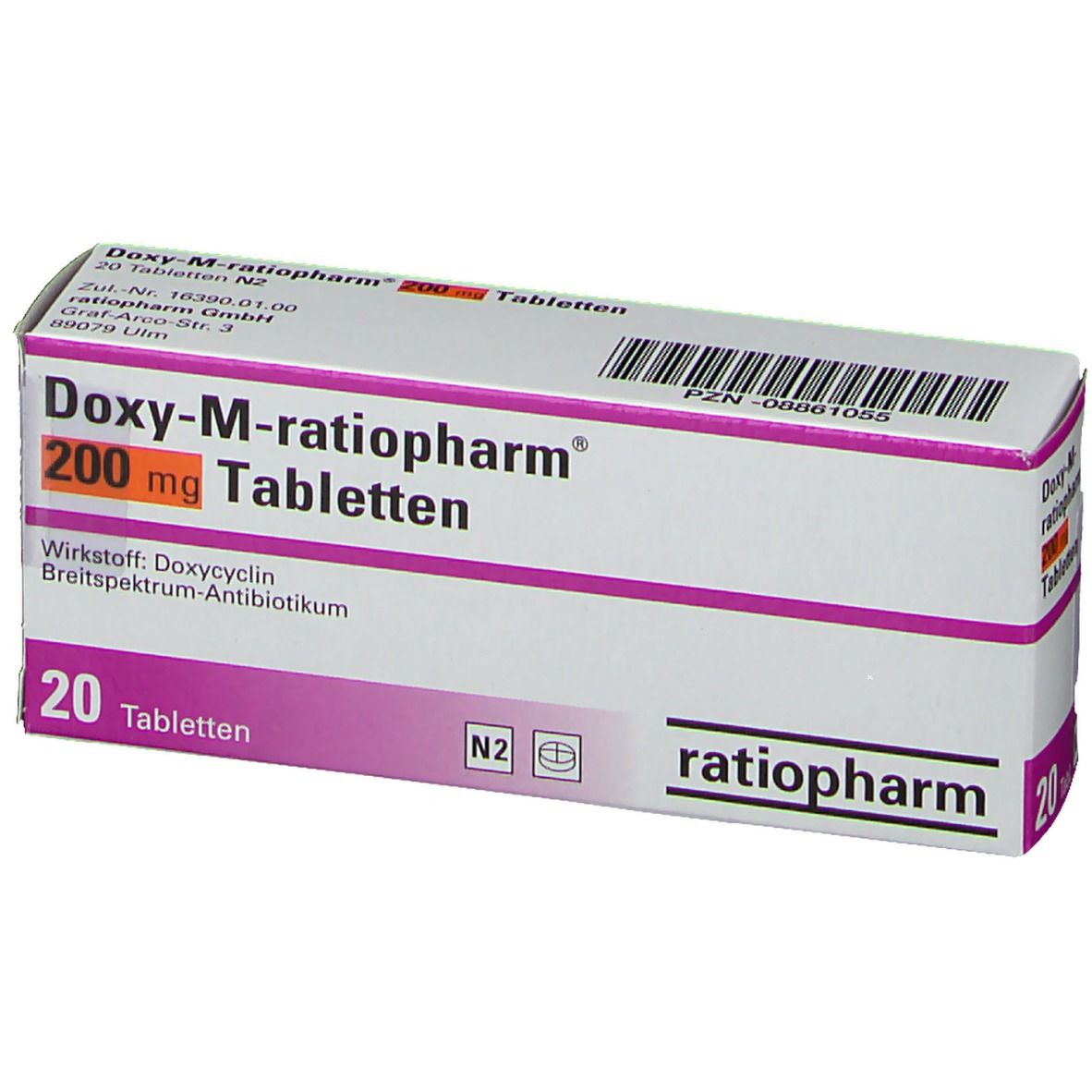 Doxy-M-ratiopharm® 200 mg 20 St - shop-apotheke.com