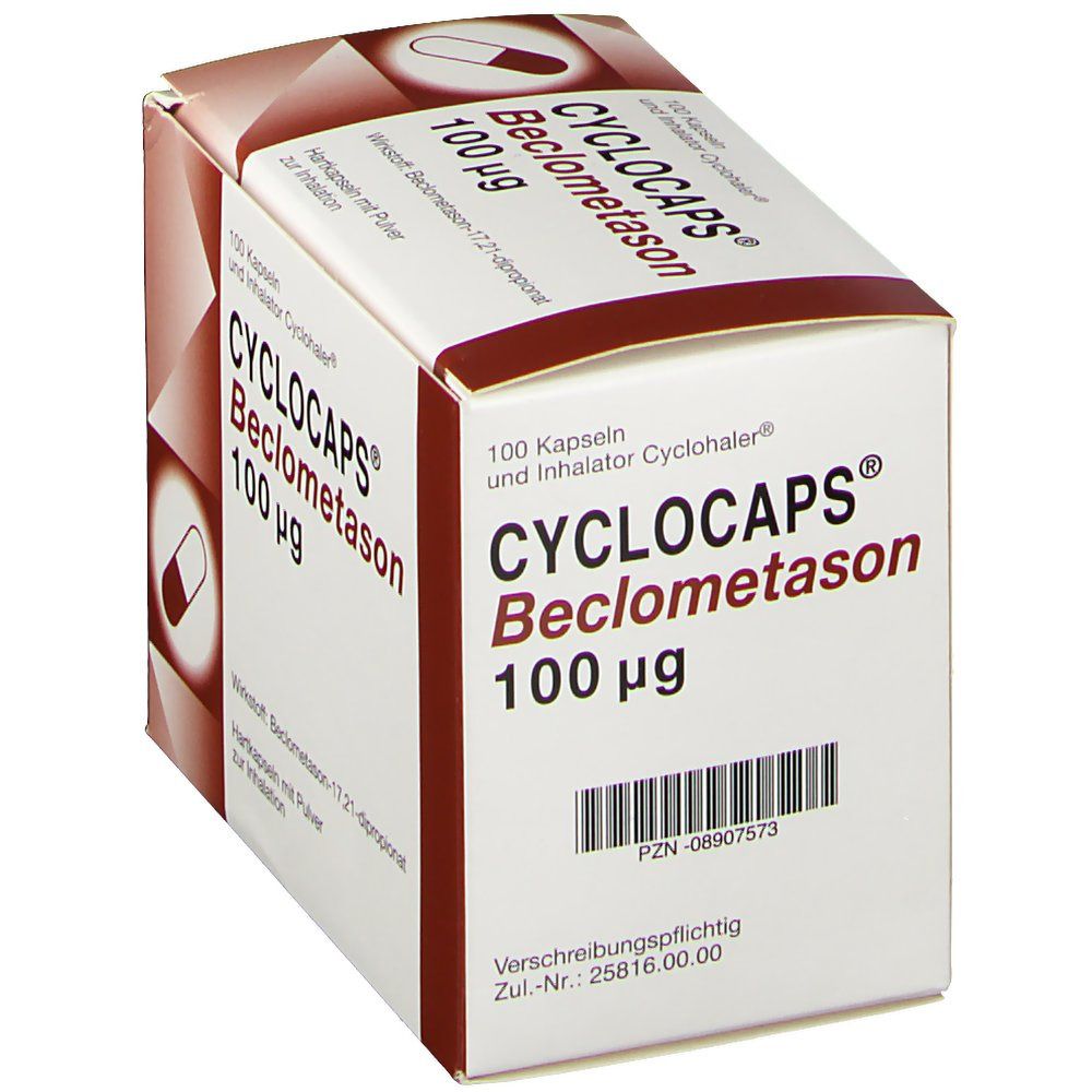 CYCLOCAPS Beclometason 100µg Inh.Kaps.+Cycloh. 100 St mit dem E-Rezept ...