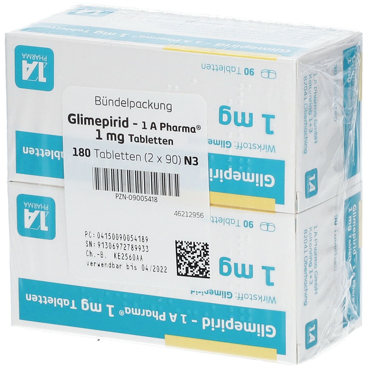 Glimepirid 1A Pharma® 1Mg 180 St mit dem E-Rezept kaufen - Shop Apotheke