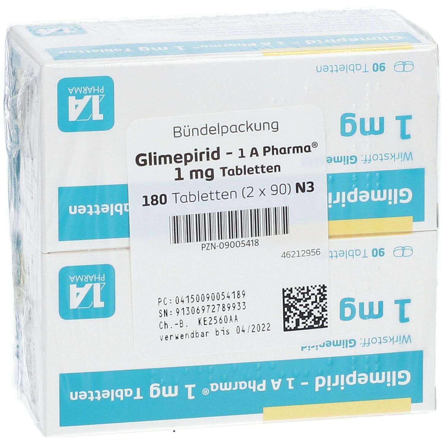 Glimepirid 1A Pharma® 1Mg 180 St mit dem E-Rezept kaufen - Shop Apotheke