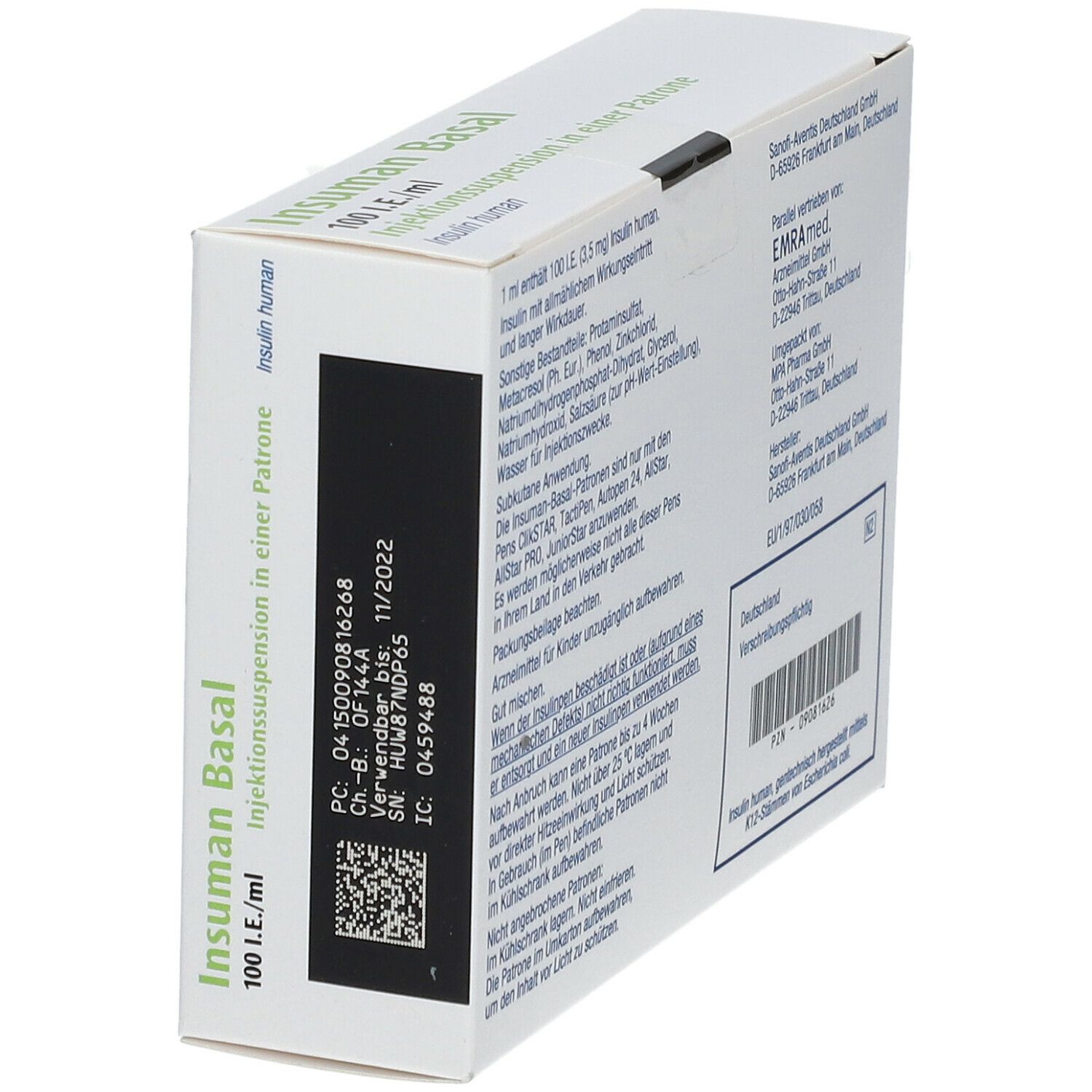 Insuman Basal 100 I.E./ml 10x3 ml mit dem E-Rezept kaufen - Shop Apotheke