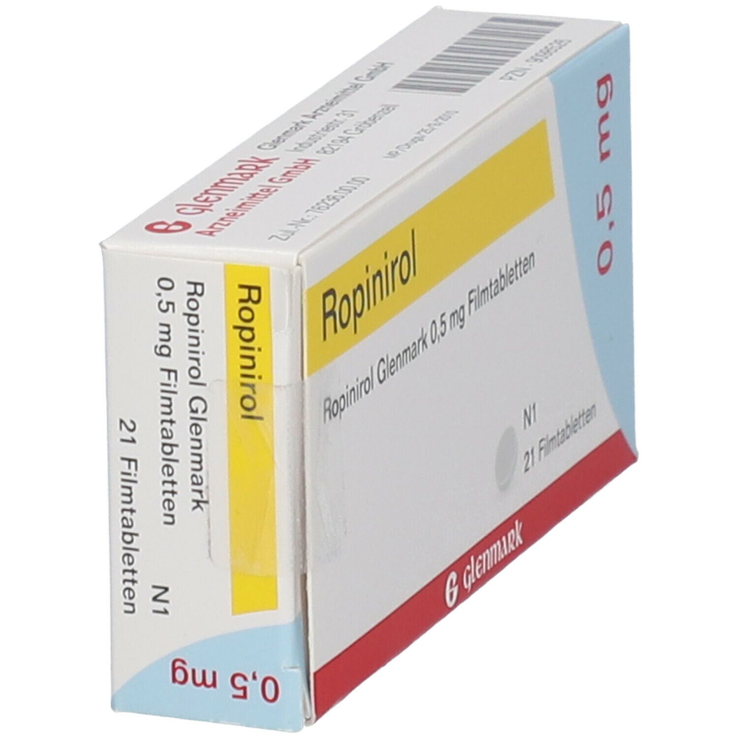 Ropinirol Glenmark 0,5 mg 21 St mit dem E-Rezept kaufen - Shop Apotheke