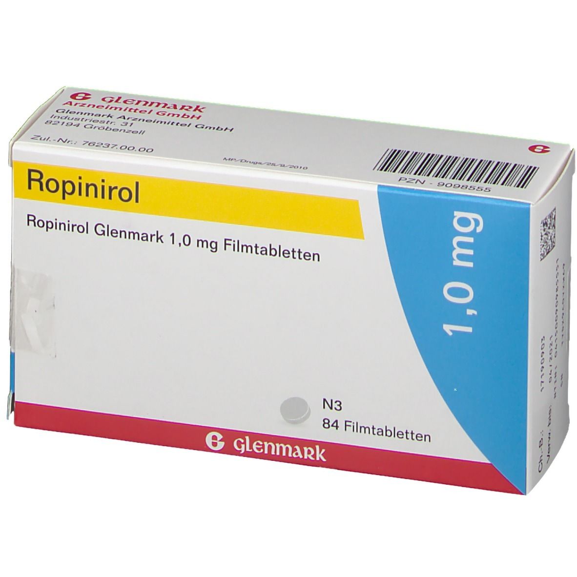 Ropinirol Glenmark 1 mg 84 St mit dem E-Rezept kaufen - Shop Apotheke