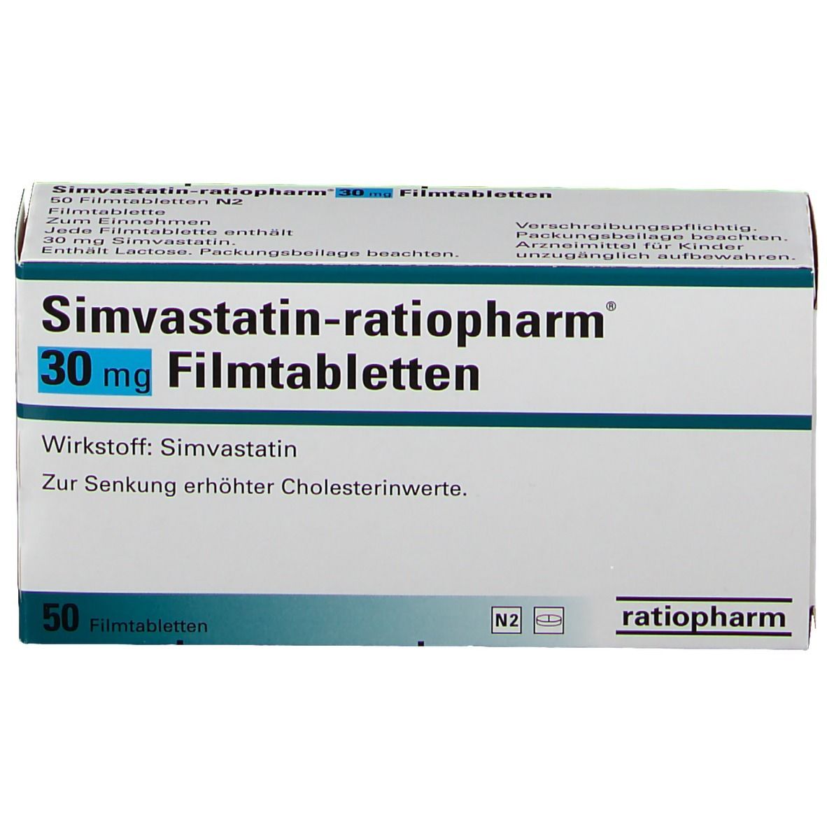 Simvastatin-ratiopharm® 30 mg 50 St mit dem E-Rezept kaufen - Shop Apotheke