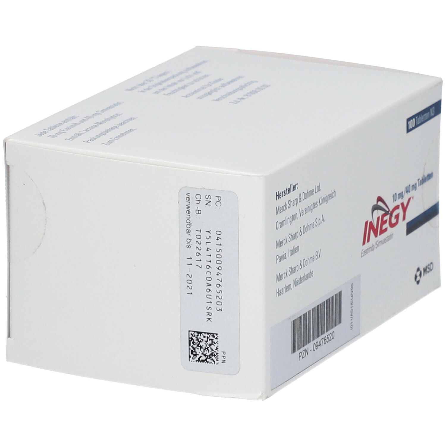 INEGY® 10 mg/40 mg 100 St mit dem E-Rezept kaufen - Shop Apotheke