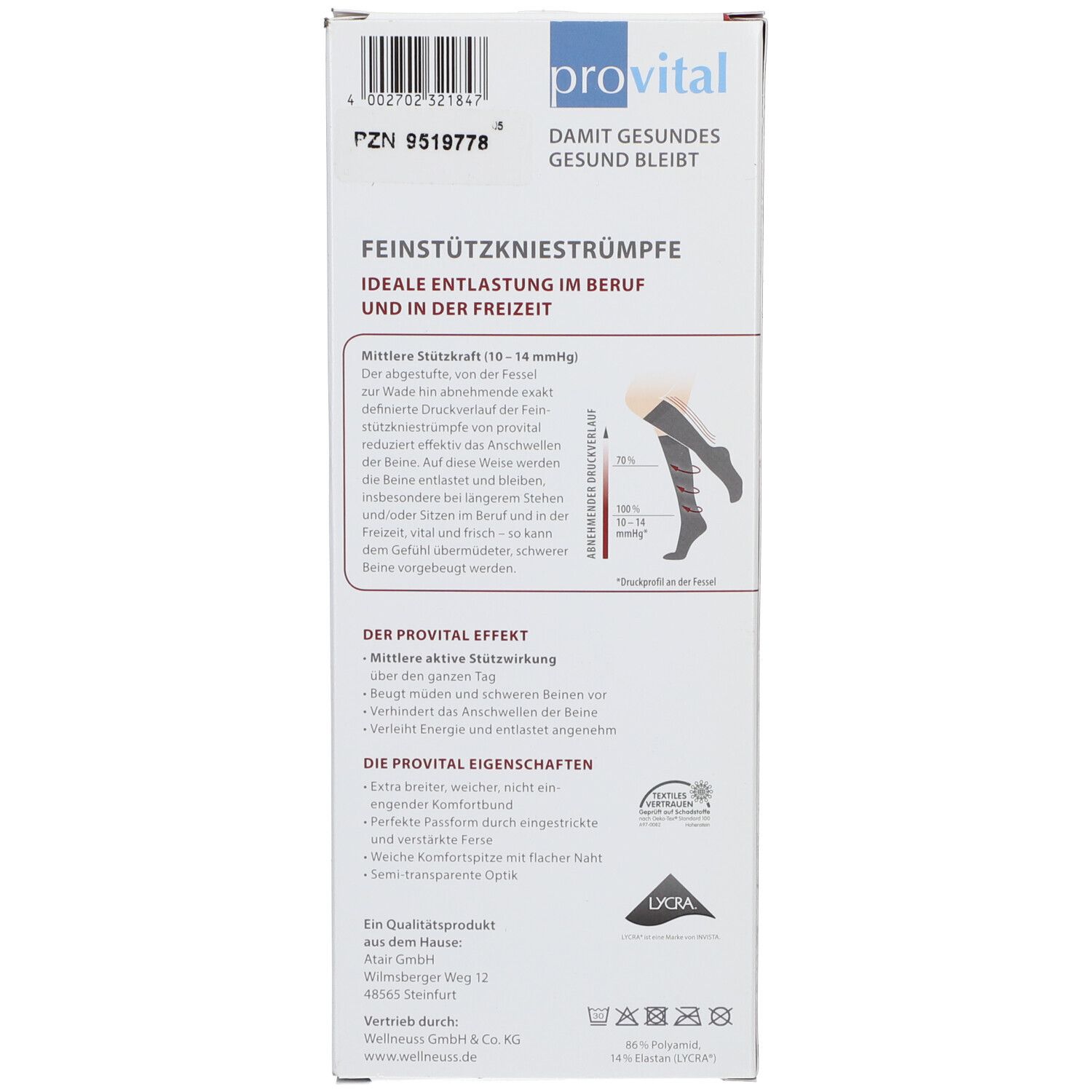 provital® Stützkniestrümpfe Gr.35-38 schwarz 2 St - Shop Apotheke